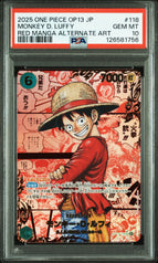 Shop PSA 10 Luffy Red Manga Alt Art OP13-118 Carrying on His Will ONE ...